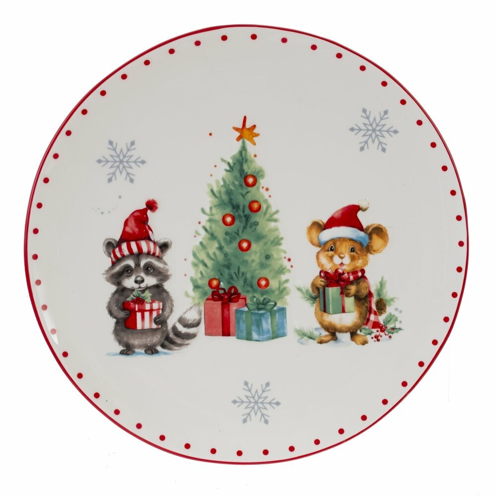 Тарелка Новогодний подарок, 20х20х2 см KSM-805118