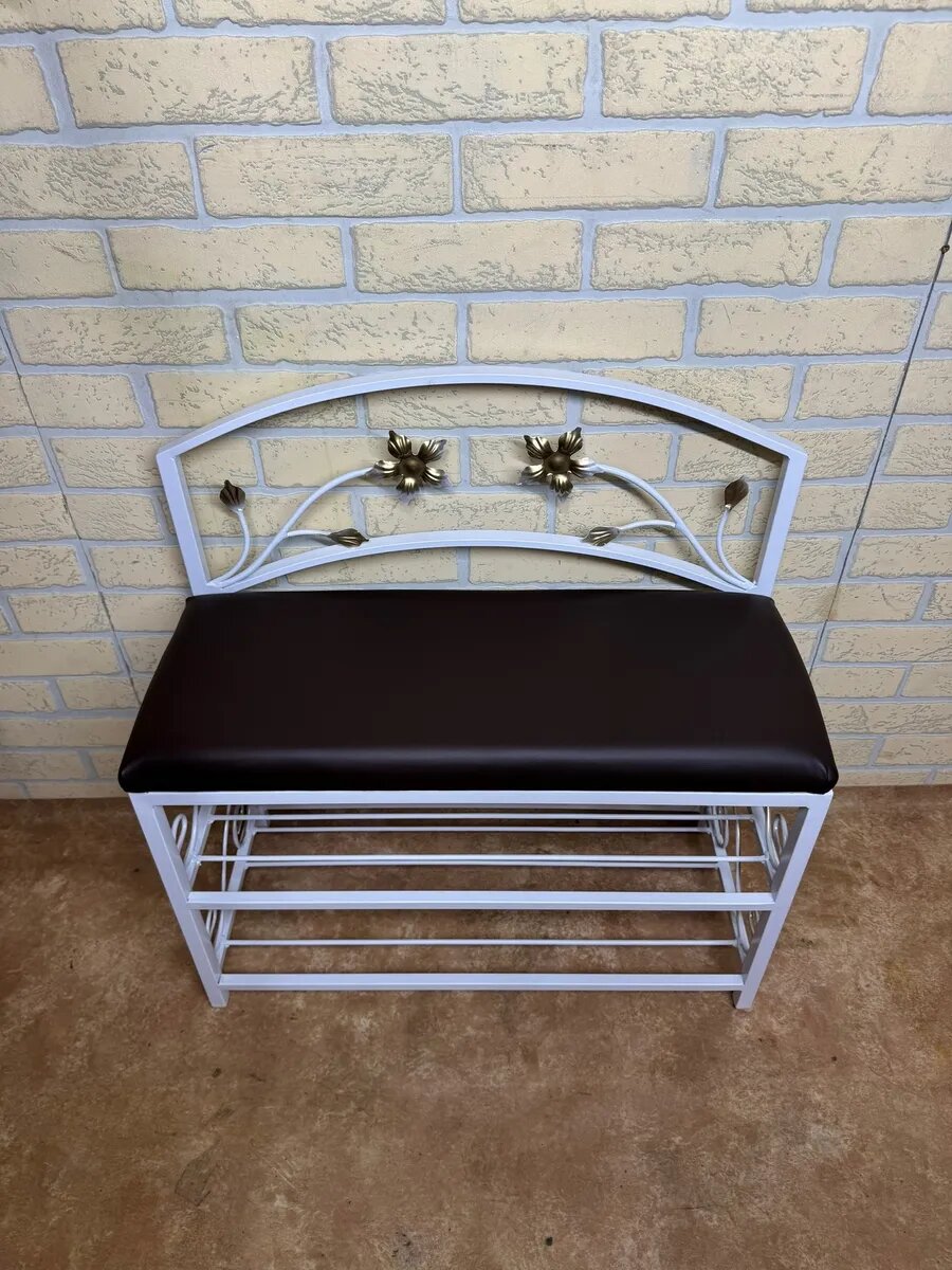 Кованая банкетка №04, Студия кованой мебели Нива, цвет черный