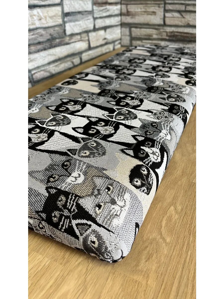 Сидушка на банкетку, обувницу, Студия кованой мебели Нива, цвет серо-черный