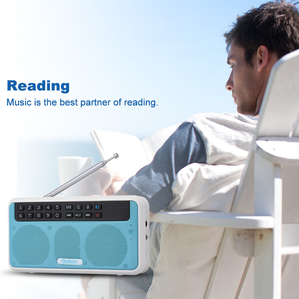 Rolton E500 Беспроводная Bluetooth-колонка 6W HiFi стерео, портативный цифровой FM-радиоприемник с фонариком, светодиодным дисплеем, микрофоном, поддержкой громкой связи, записью и воспроизведением му