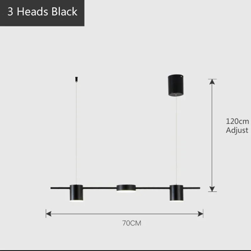 Подвесная люстра Ludengchaoshi золотая, 3 heads black, Холодный белый, Черный
