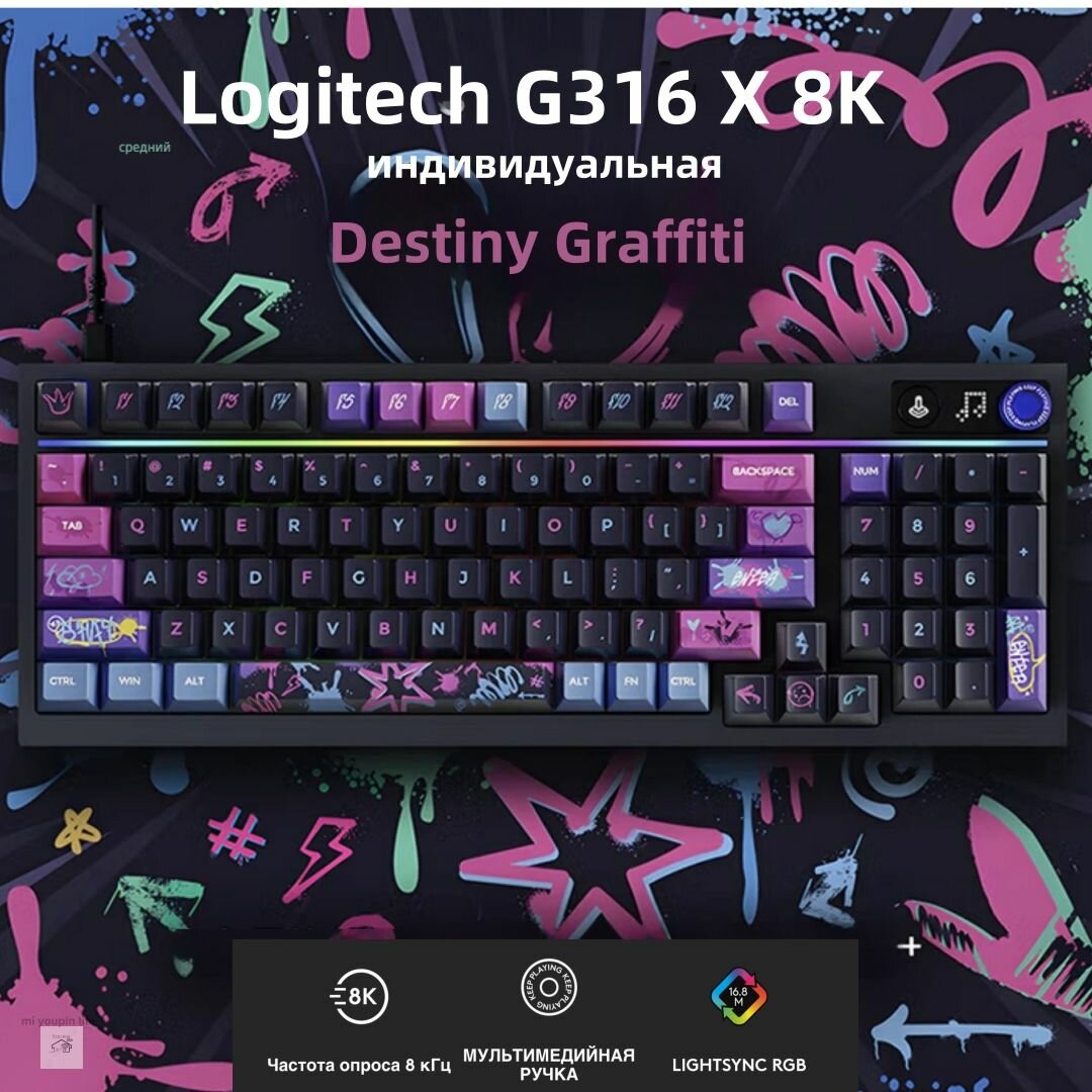 Игровая механическая клавиатура Logitech G316 X 8K индивидуальная LIGHTSYNC RGB