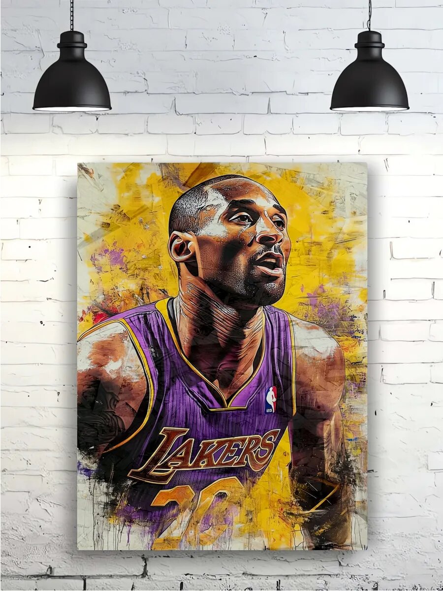 Картина на дереве OSB "Баскетбол, Коби Брайант"