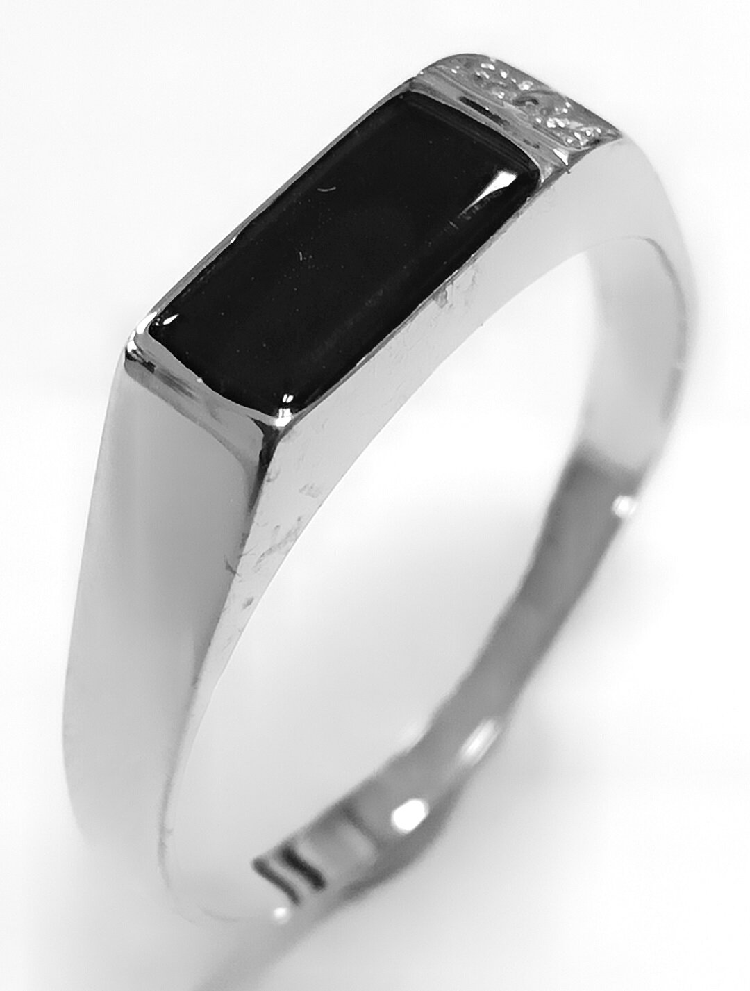 Печатка, серебро, 925 проба, родирование, оникс, фианит