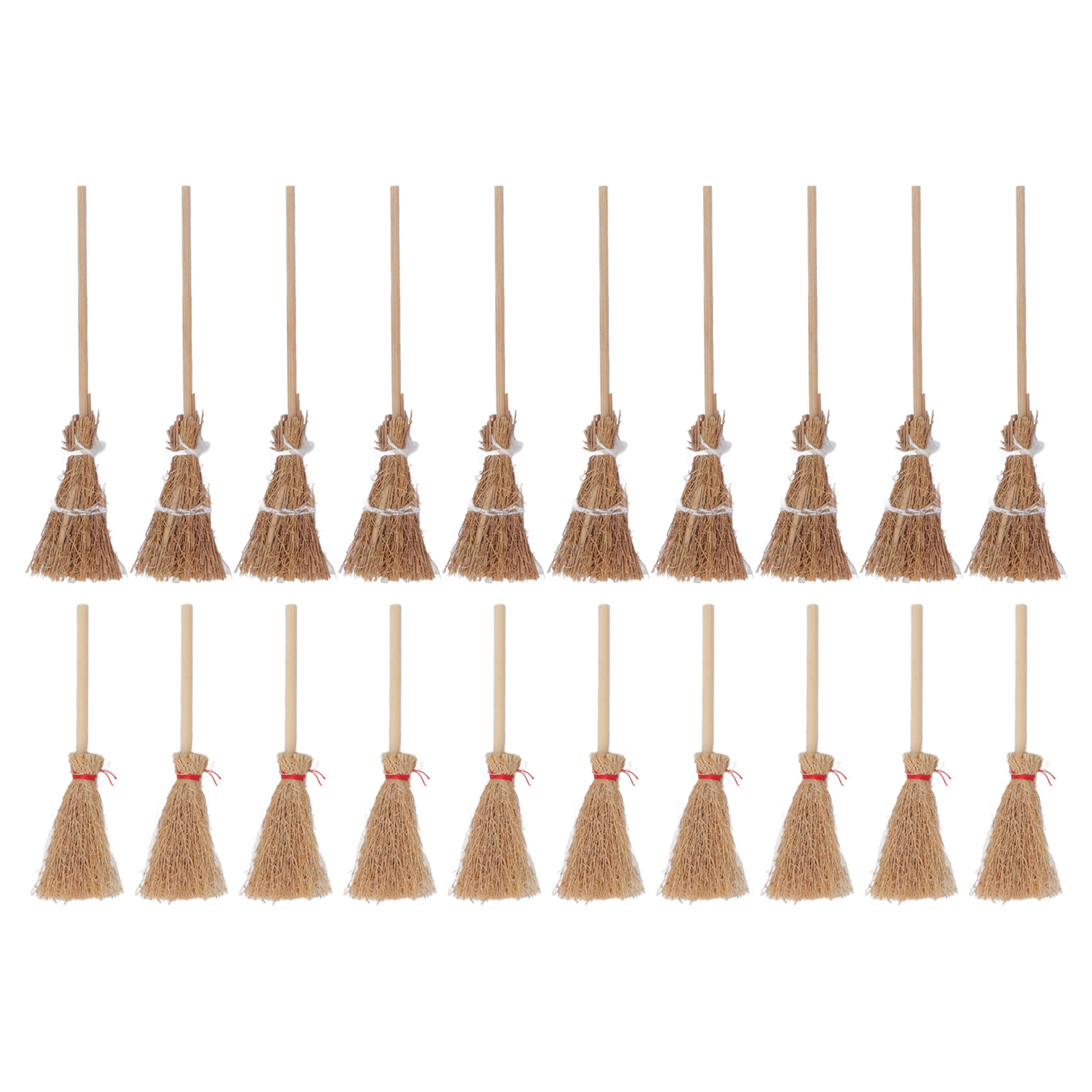 20 шт. Мини -ведьма Broom Bamboo 14см 10см Хэллоуин Соломенное судно для школьной вечеринки косплея
