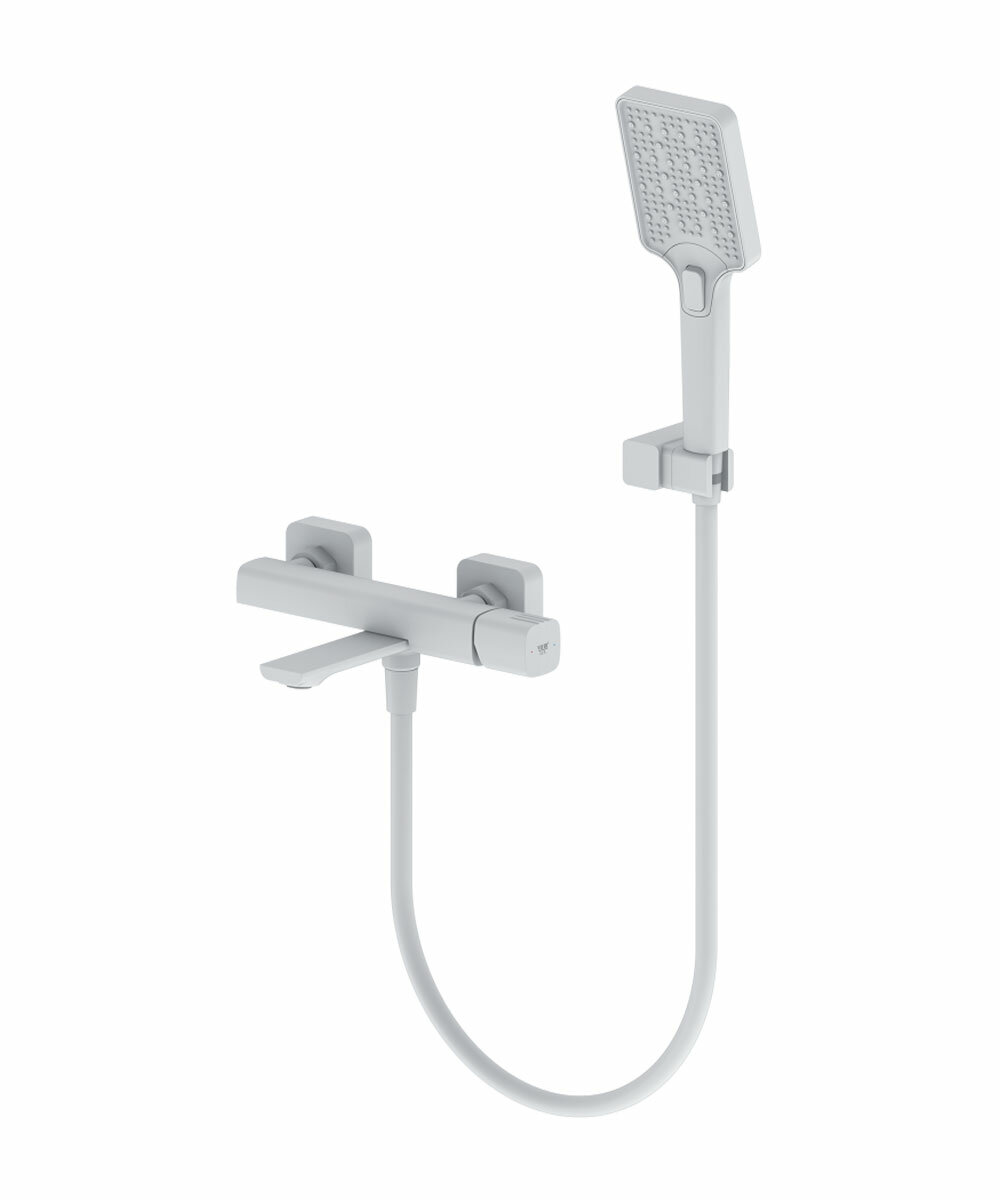 Смеситель для ванны с душем, короткий излив от бренда Vieir из латуни V473031-F белый