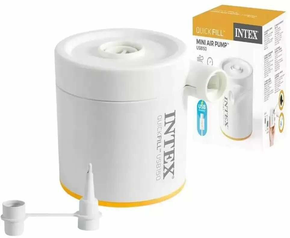 Насос воздушный Intex для надувных изделий, USB 150, белый