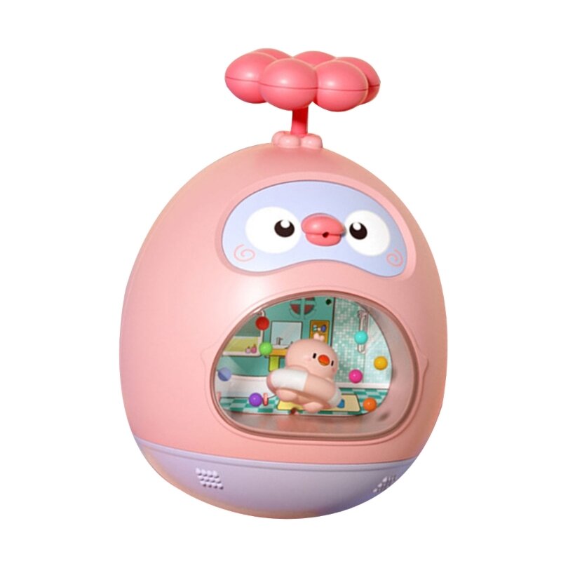 Игрушка-неваляшка с нажимным распылением воды, розовая