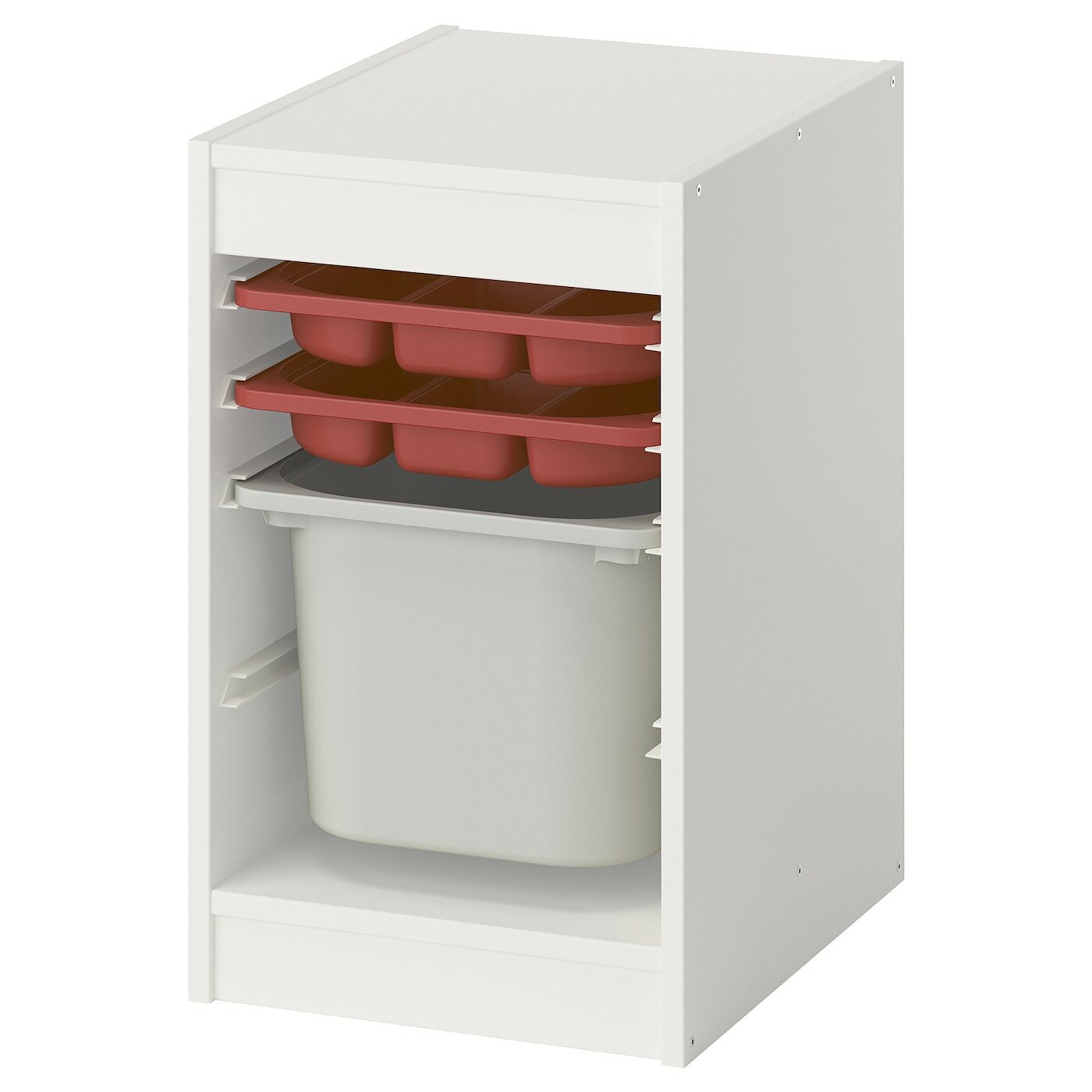 TROFAST IKEA 595.732.33 Комбинация для хранения с ящиками/лотками 34x44x56 см белый/красный/серый
