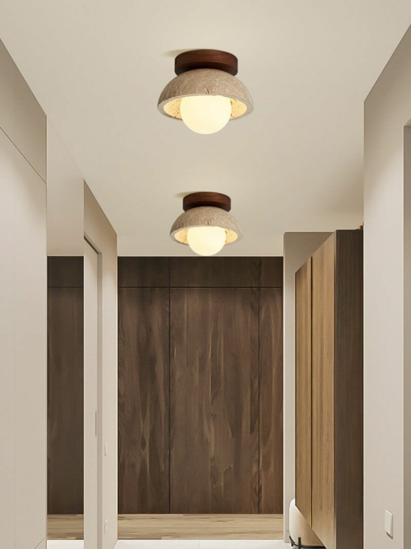 Желтая резная каменная люстра для прихожей гостиной спальни, мраморный подвесной потолочный светильник