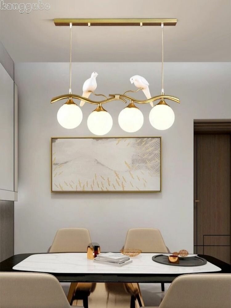 Украшение в виде птиц, стеклянная люстра