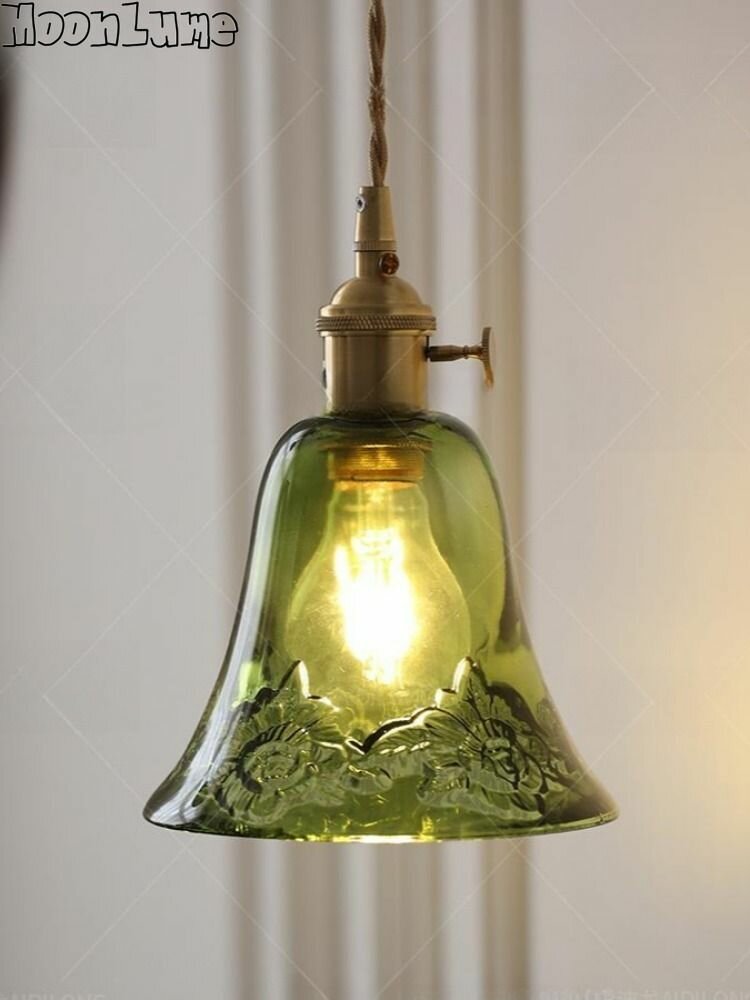 Серия ретро-люстр из зеленого стекла