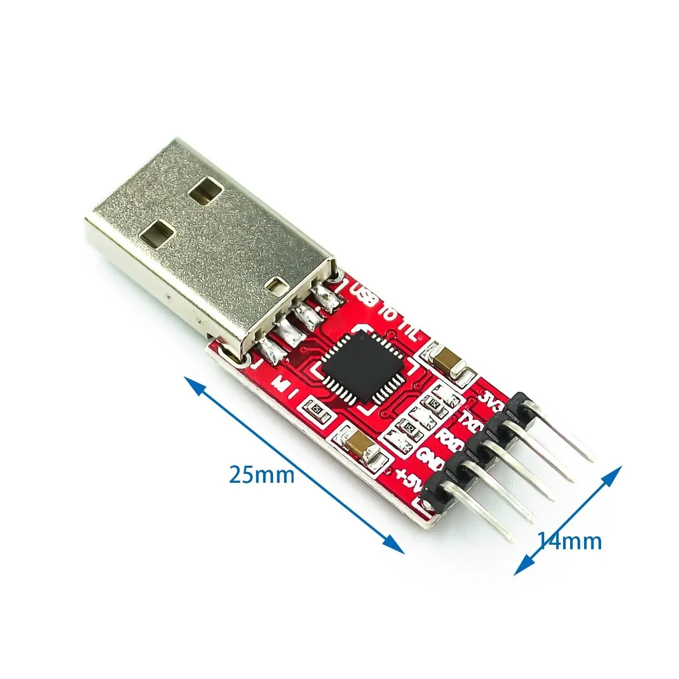 Модуль USB-TTL CH9102 Red, красный, 25мм x 14мм