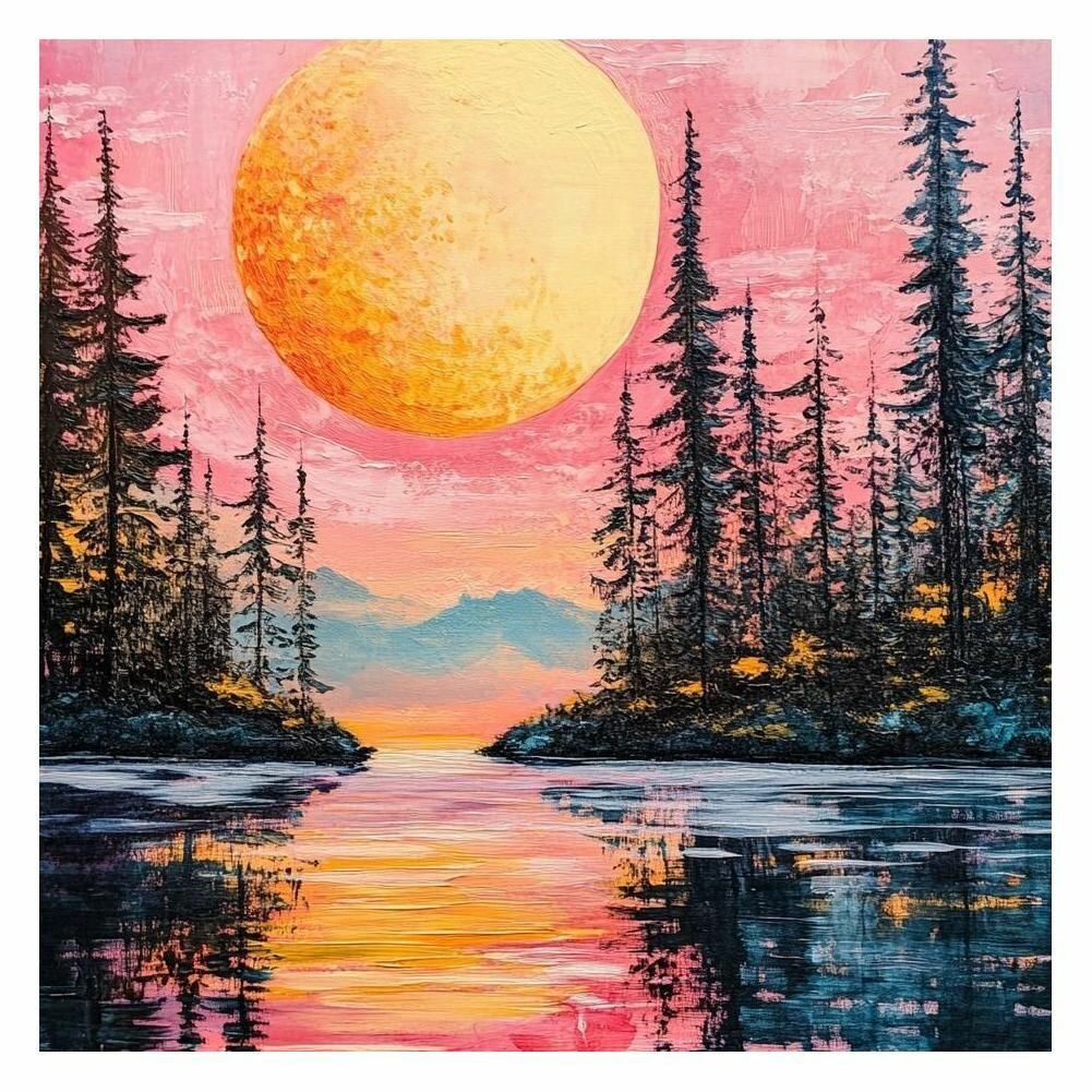 Пейзажная алмазная живопись размером 30х40 см