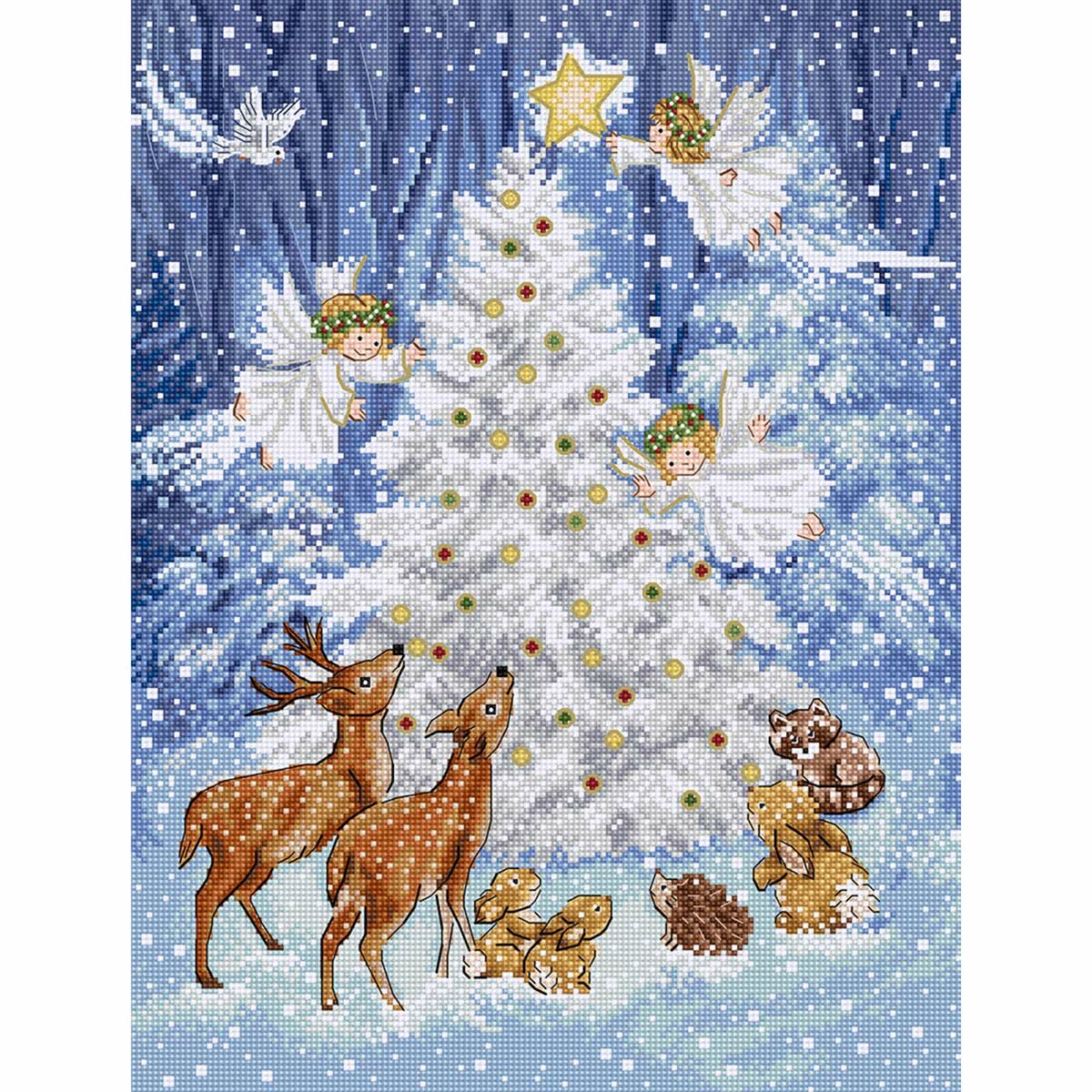 Набор для вышивания крестиком 'Ангел в лесу', 24*32 см, LetiStitch