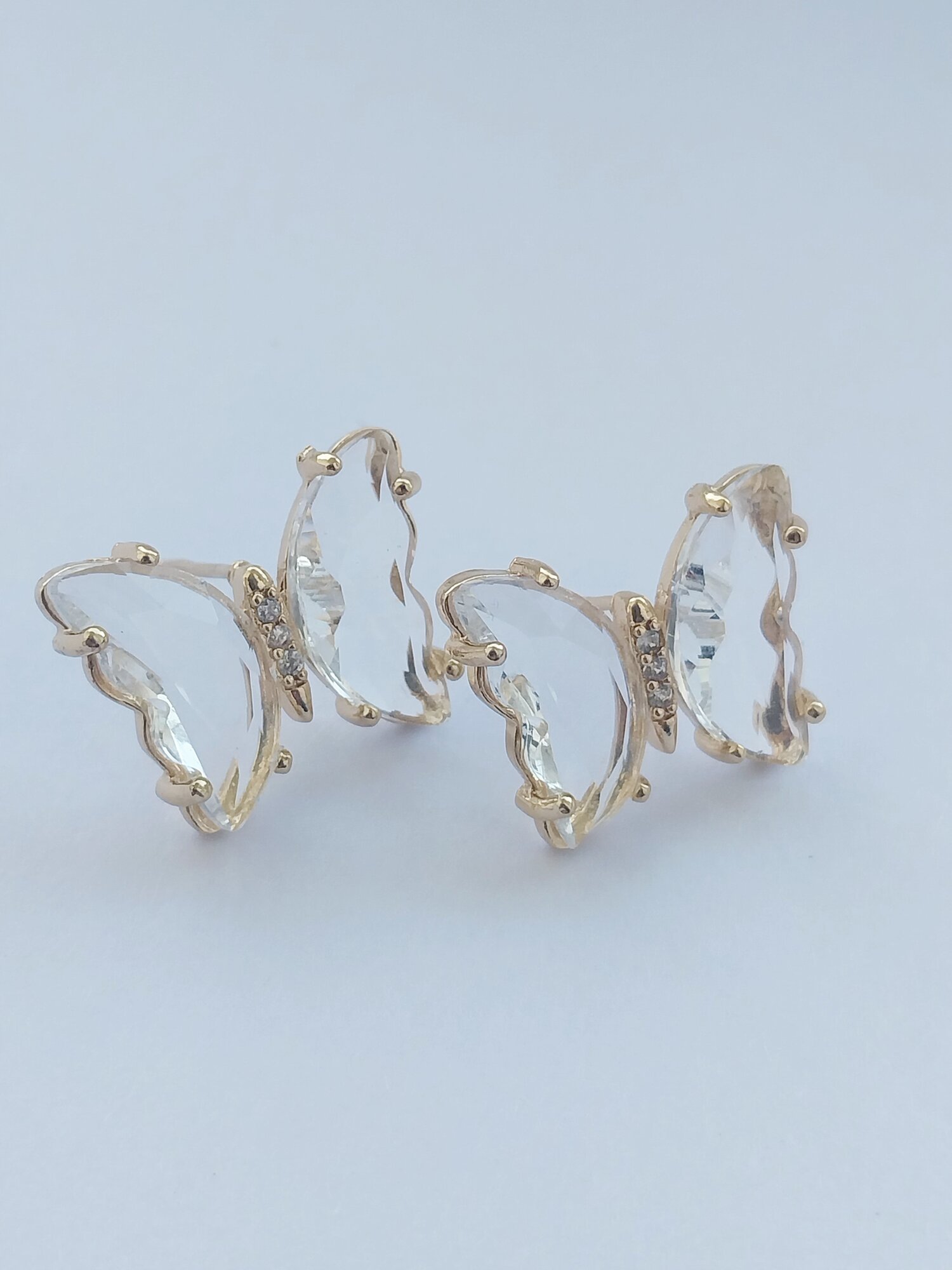 Серьги пусеты, кристалл