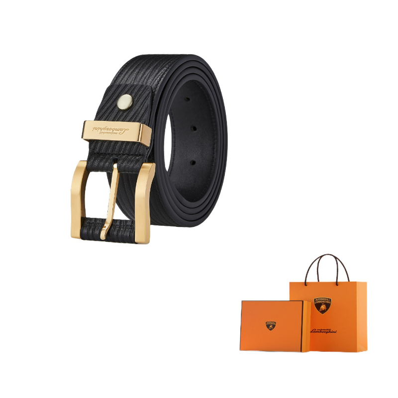 AUTOMOBILI LAMBORGHINI Ремни из коровьей кожи Мужской 3,7 см 120cm