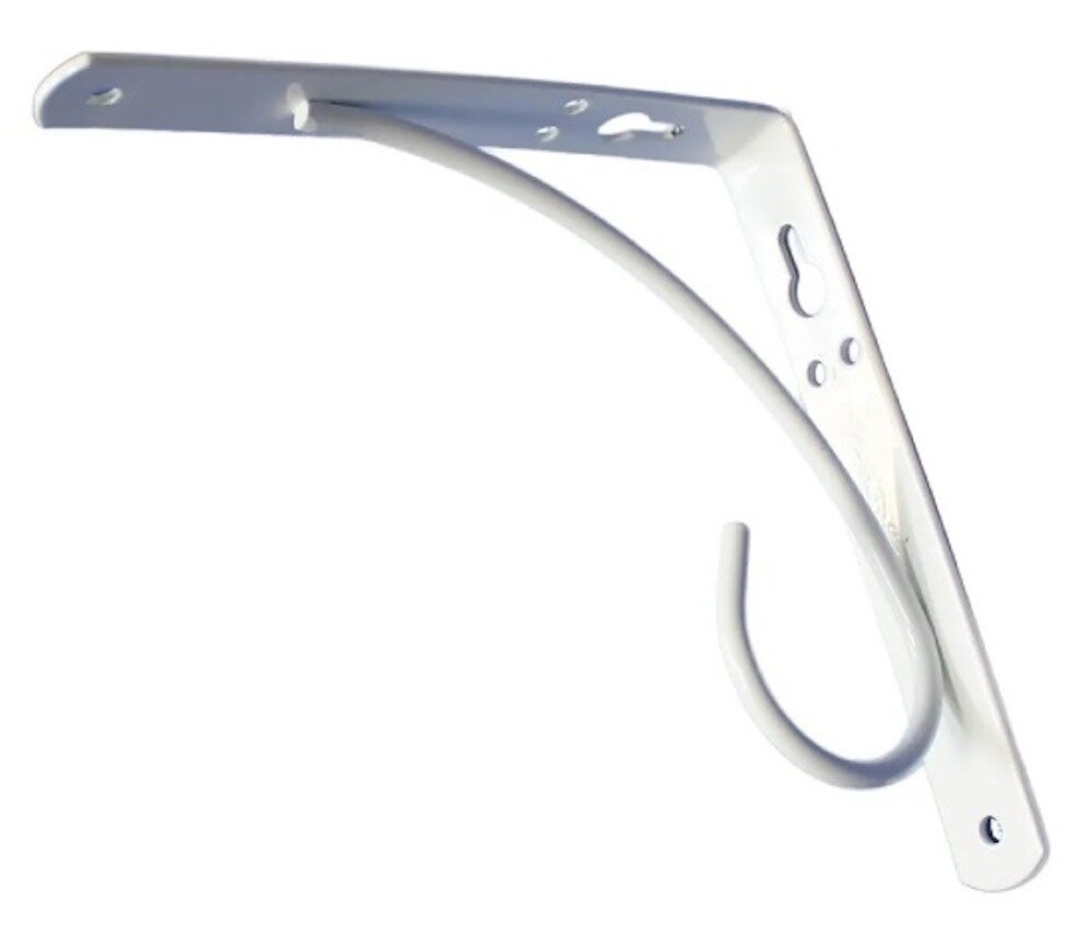 Кронштейн для полки Петротех Лебедь стальной, белый, 150×150мм / держатель