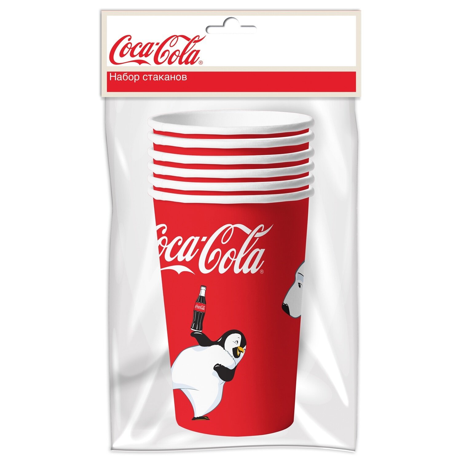 Стаканы бумажные ND Play Coca-Cola, Мишки-1, 6 шт, 330 мл (297472)