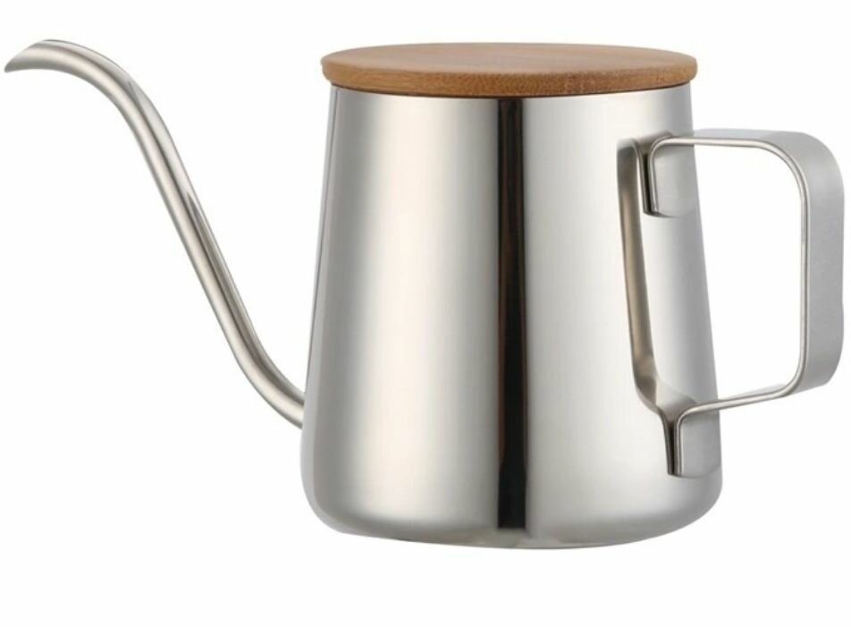 Кофейник(чайник) металлический, заварочный для кофе с длинным и тонким (узким) носиком, из нержавеющей стали, объем 350 мл, ЧайЧай