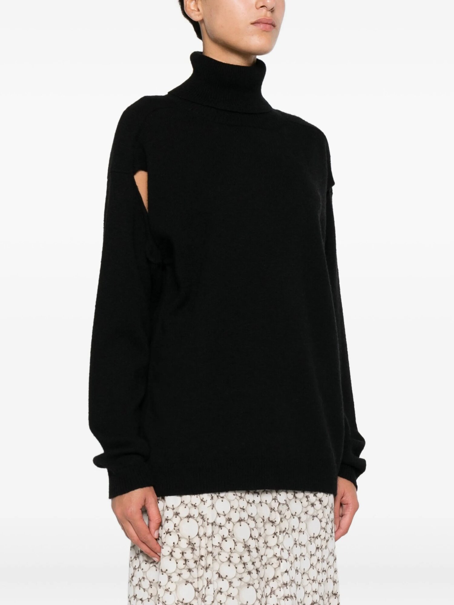 Свитер FEDERICA BASSI Turtleneck sweater, размер 38, , black/black — фото 1