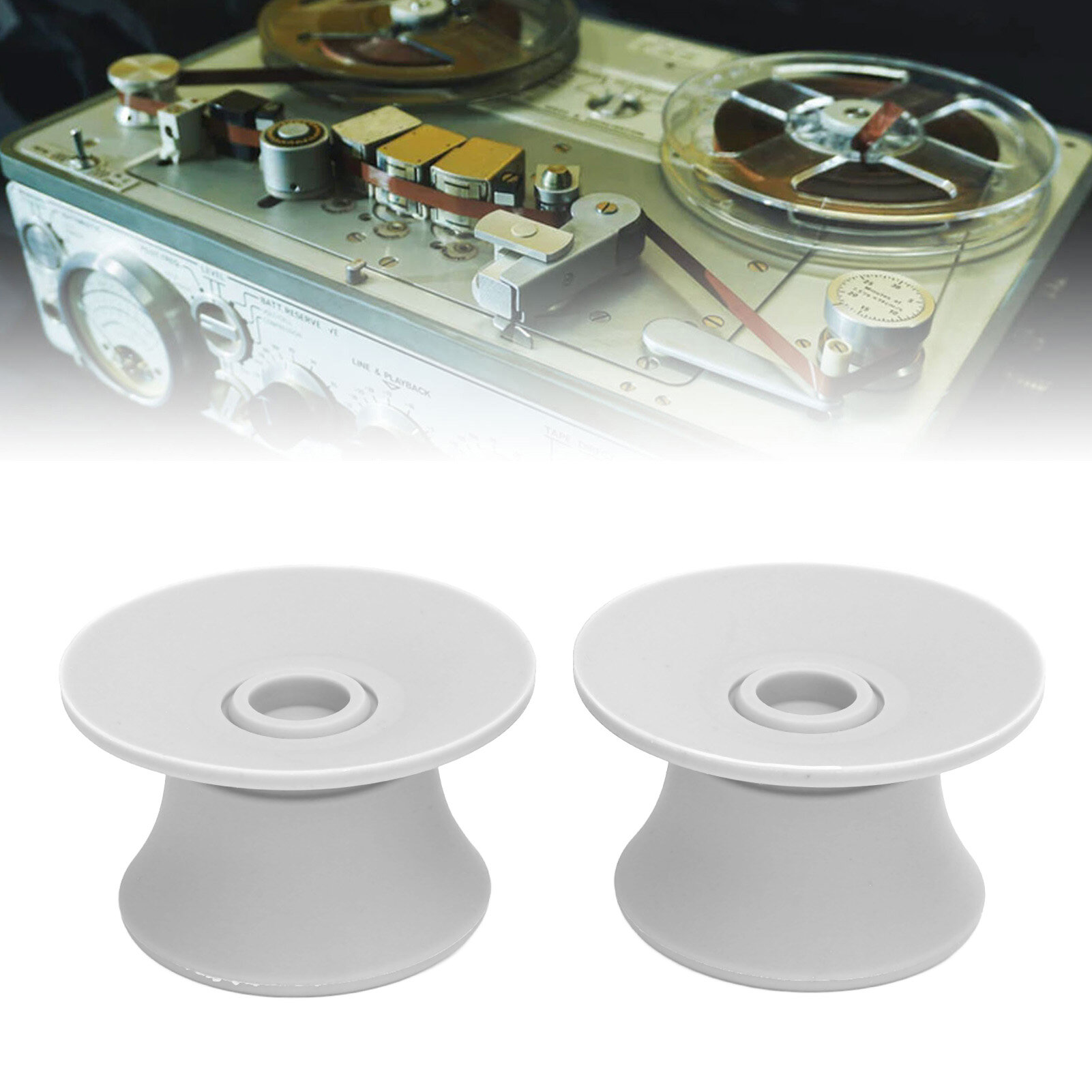 1 пара адаптеров Nab Hub для катушечных лент, адаптер Nab Hub 1/4 дюйма, оптические адаптеры вала Nab Hub для магнитофонов, белые