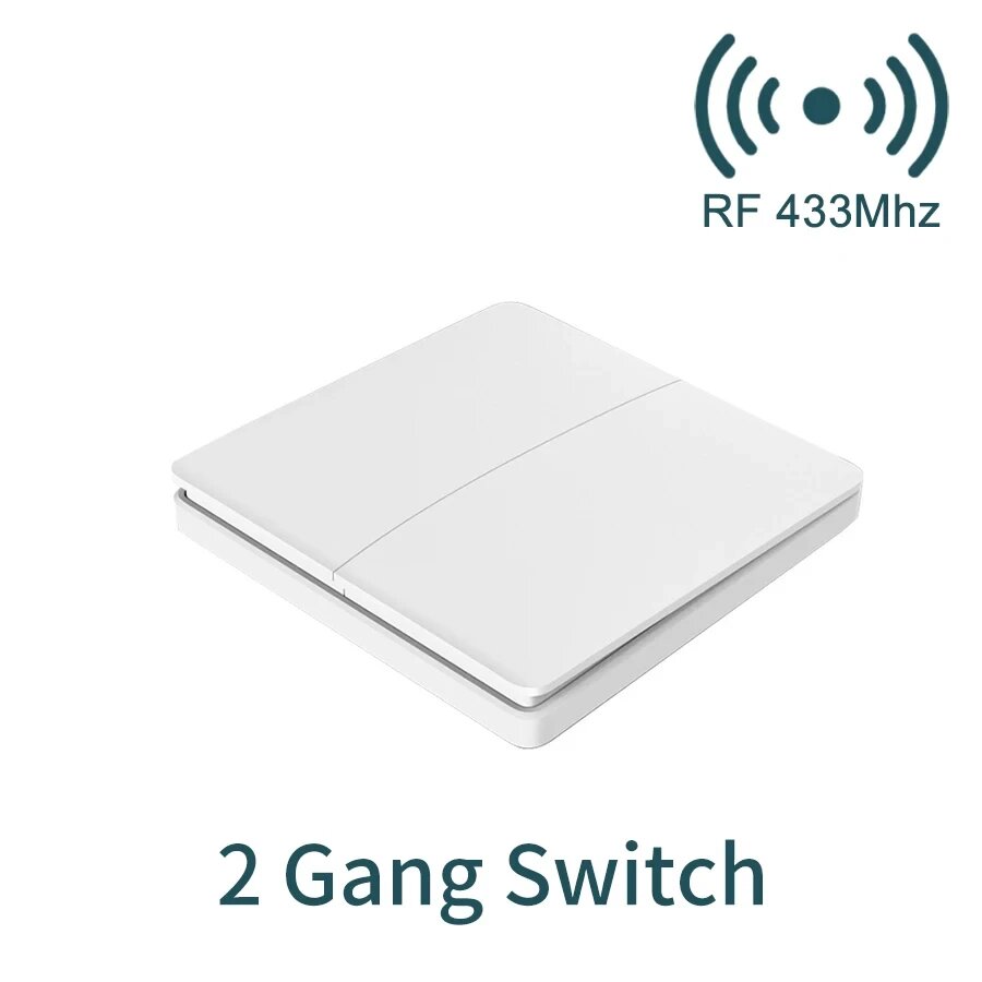 2 Gang Switch, RF 433MHz, Цвет: 2Gang
