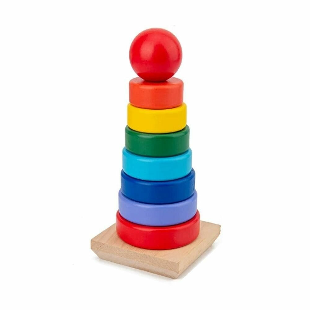 Развивающая игрушка для детей, деревянный сортер-конструктор Гусеница с часами