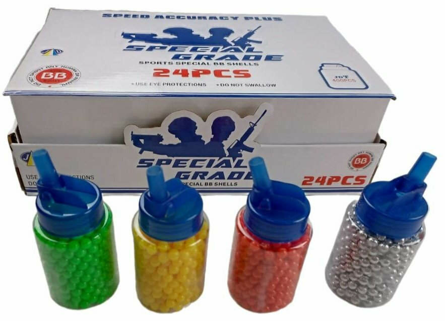 Пульки (400 шт) 6мм SPECIAL GRADE в банке, 4 цвета штучно