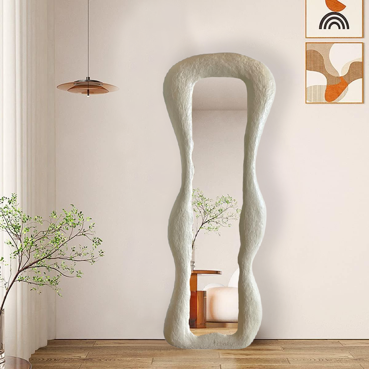 Напольное зеркало Filimola Design "Биоформа", прямоугольное, без подсветки, белое — фото 1