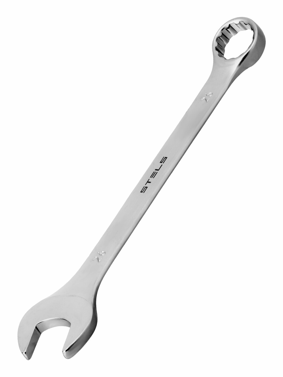 Ключ комбинированный Stels 26 мм, из стали CrV, матовый хром 15228