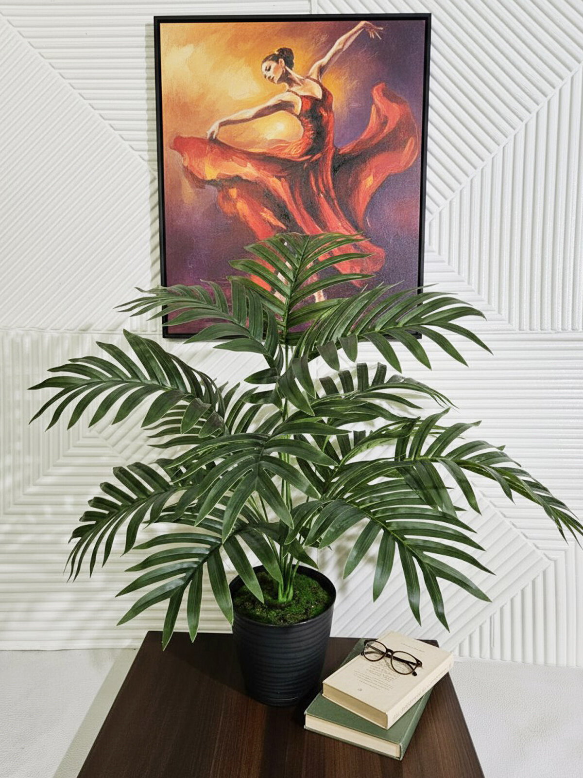 Пальма искусственная Виктория 55см в кашпо, декоративный куст для дизайна дома дачи, школы, офиса от ФитоПарк