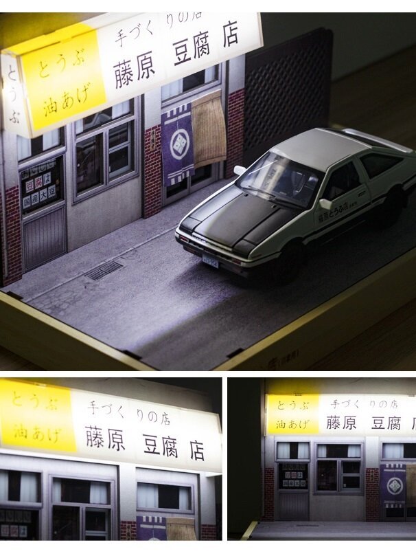 Японский Ночник Initial D+Toyota Ae86(Сцена в магазине тофу + пылезащитный чехол)