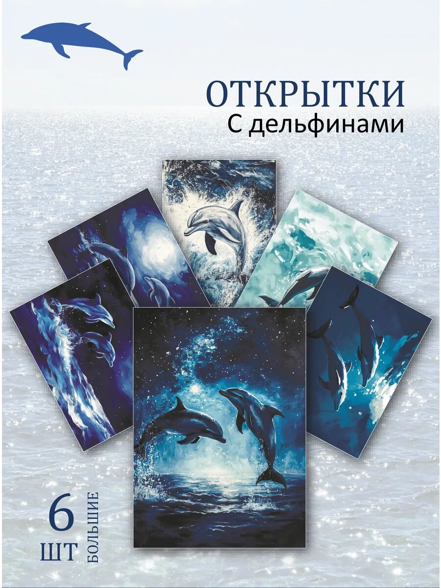 А6 открытки дельфины в море Самые лучшие большие открытки формата А6 в нашем мгазине Обнимай словами