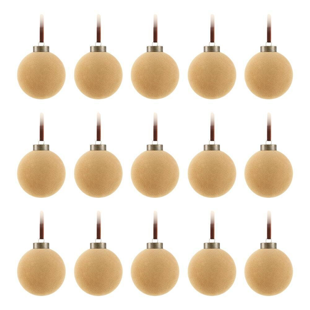 Набор бархатных фенечек для елки, 15 штук.