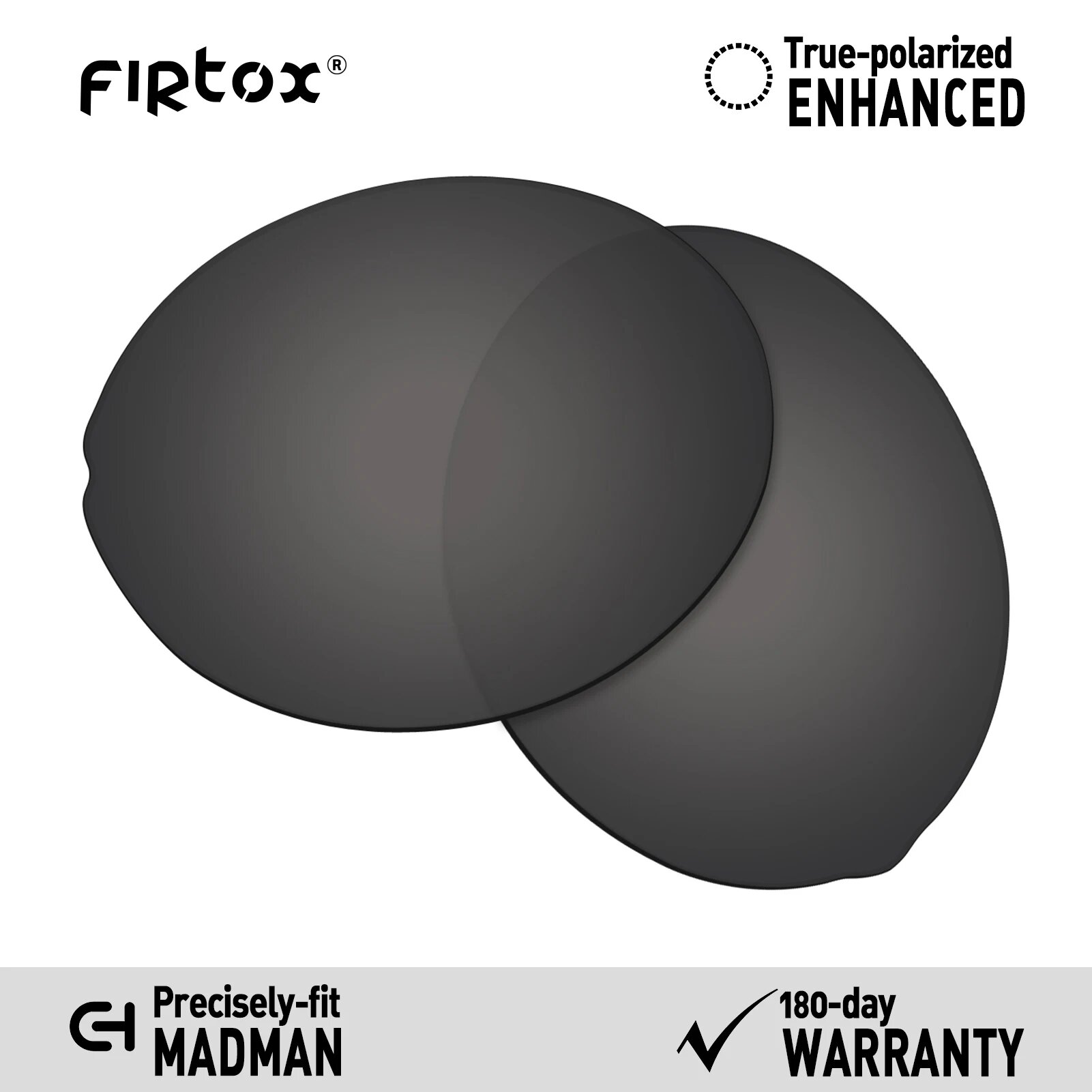 Firtox Поляризованные линзы для Oakley Madman OO6019 Black-Polarized, Черный