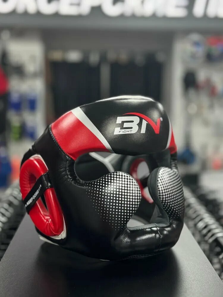 Шлем боксерский BN fight черно-красный (XL)
