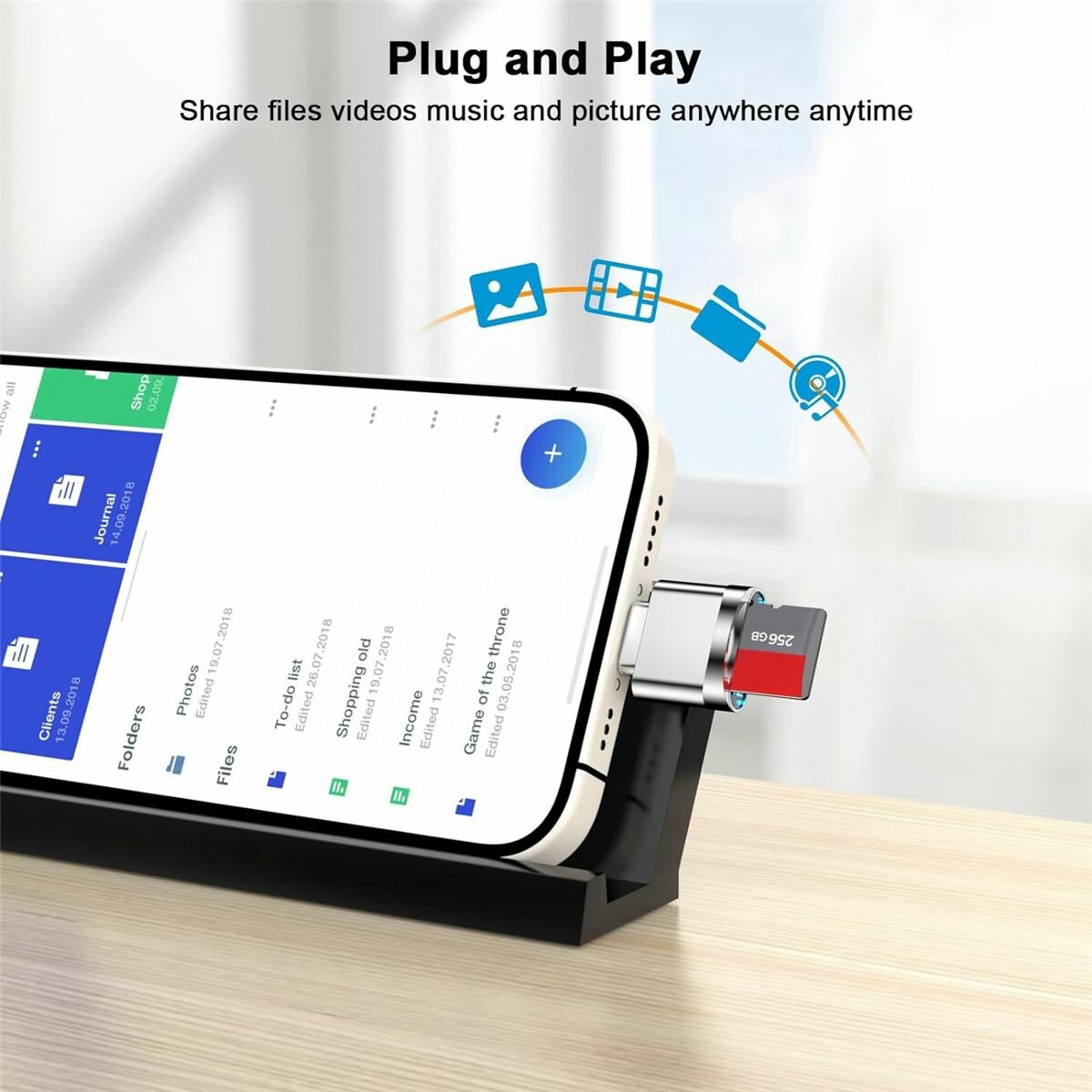 Адаптер для чтения карт Micro-SD, USB Type C - Micro-SD/TF адаптер для Type-C, B — фото 1