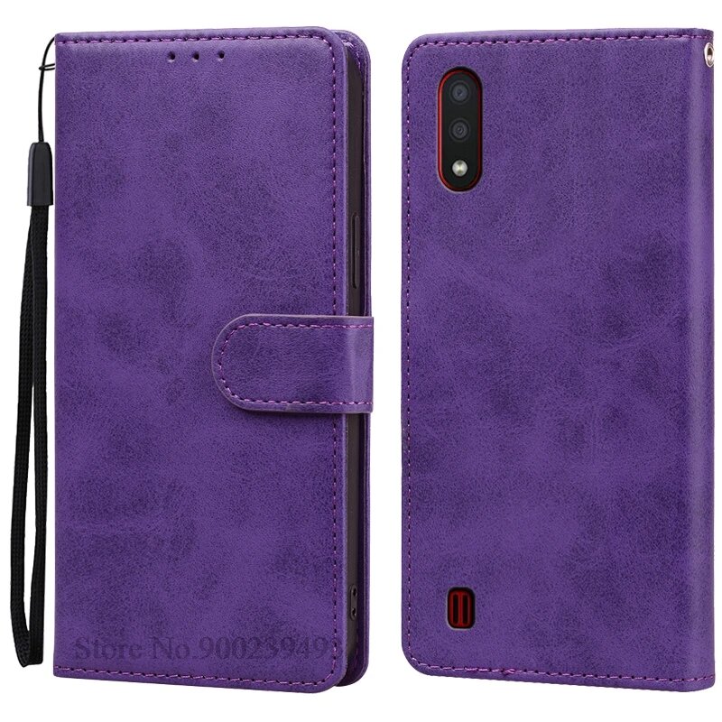 Чехол-книжка фиолетовый для Samsung Galaxy M01