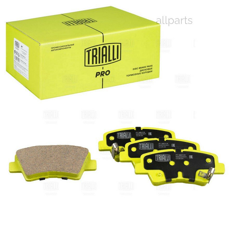 TRIALLI PF-0881CR Колодки торм. для а/м Hyundai Solaris (10-)/Kia Rio (10-) диск. зад. (керам.) (PF 0881CR) PRO