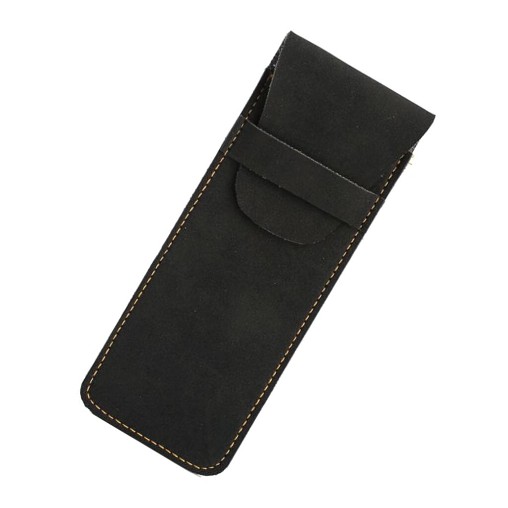 Ретро кожаный пенал карманный пенал мини-сумка для хранения канцелярских принадлежностей-черный