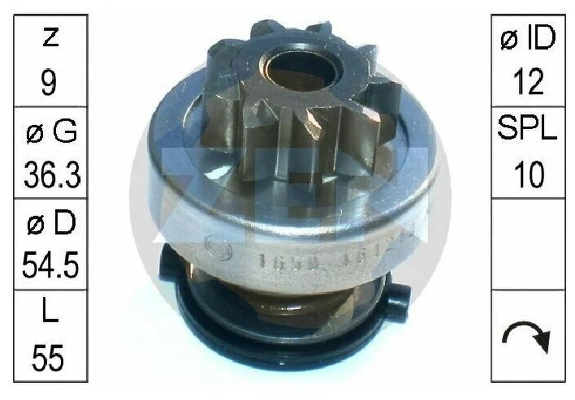 Бендикс стартера ERA/ZEN/ZM/MESSMER ZN1650, для IVECO DAILY, 1 шт