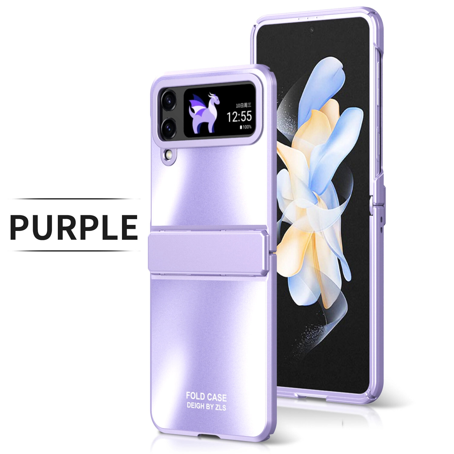 Чехол для Samsung Galaxy Z Flip3 / Самсунг Галакси Z Flip 3, матовая поверхность,360° Полная защита, чехол-кардиомонитор, поликарбонат (PC), защита камеры, ударопрочный, усиленные углы, Samsung,