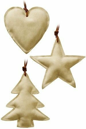 Набор ёлочных игрушек лартон, текстиль, кремовый, 10 см, 3 шт, Boltze 2014143-3