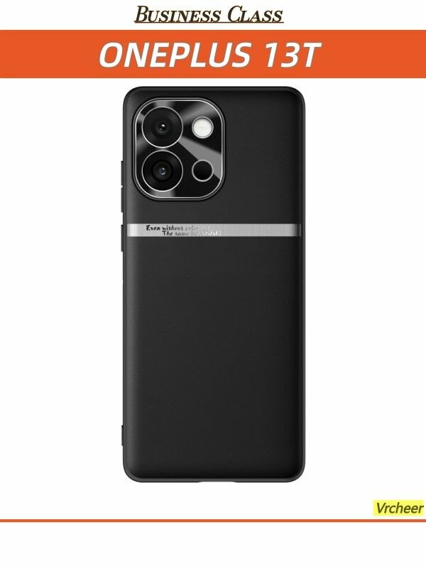 Кожаный чехол для OnePlus 13T / ВанПлас 13Т, Противоударный с защитой камеры(черный)