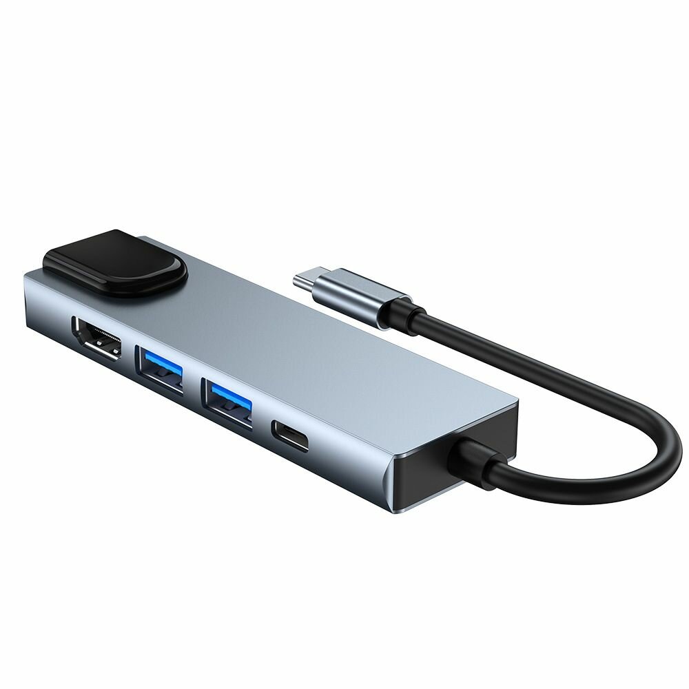 Док-станция 5-в-1 Type-C Концентратор USB-C Алюминиевый корпус