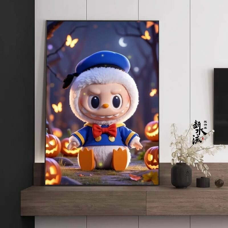 Картина "Bubble Mart Labu" LABUBU, текстурированная, металл, 30x40 см