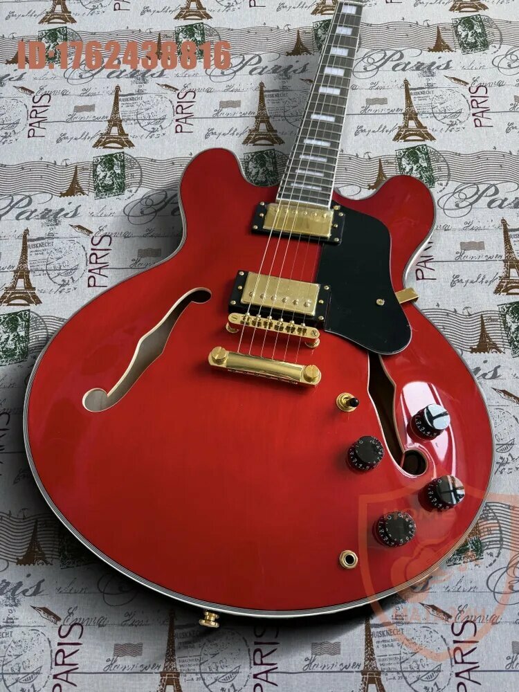 Электрогитара Джазовая полупустотелая gibso 6-струнная 40"