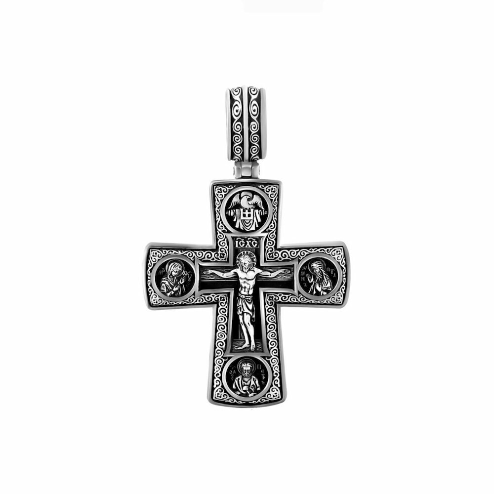 Крестик, серебро, 925 проба, чернение