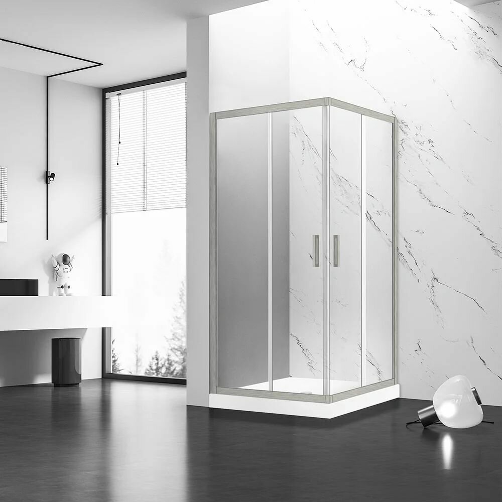 Душевой уголок Veconi Rovigo RV-83, 100х80, стекло прозрачное, профиль оружейная сталь RV83-10080-01-C5